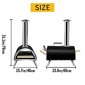 KODOM Pizza Oven, Portable Wood Pizza Oven with Foldable Legs Outdoor Pizza Oven Wood Pellet Pizza Oven for Outdoor, Courtyard Cooking (23.6’’ x 15.7’’ x 31.1’’ Inch)