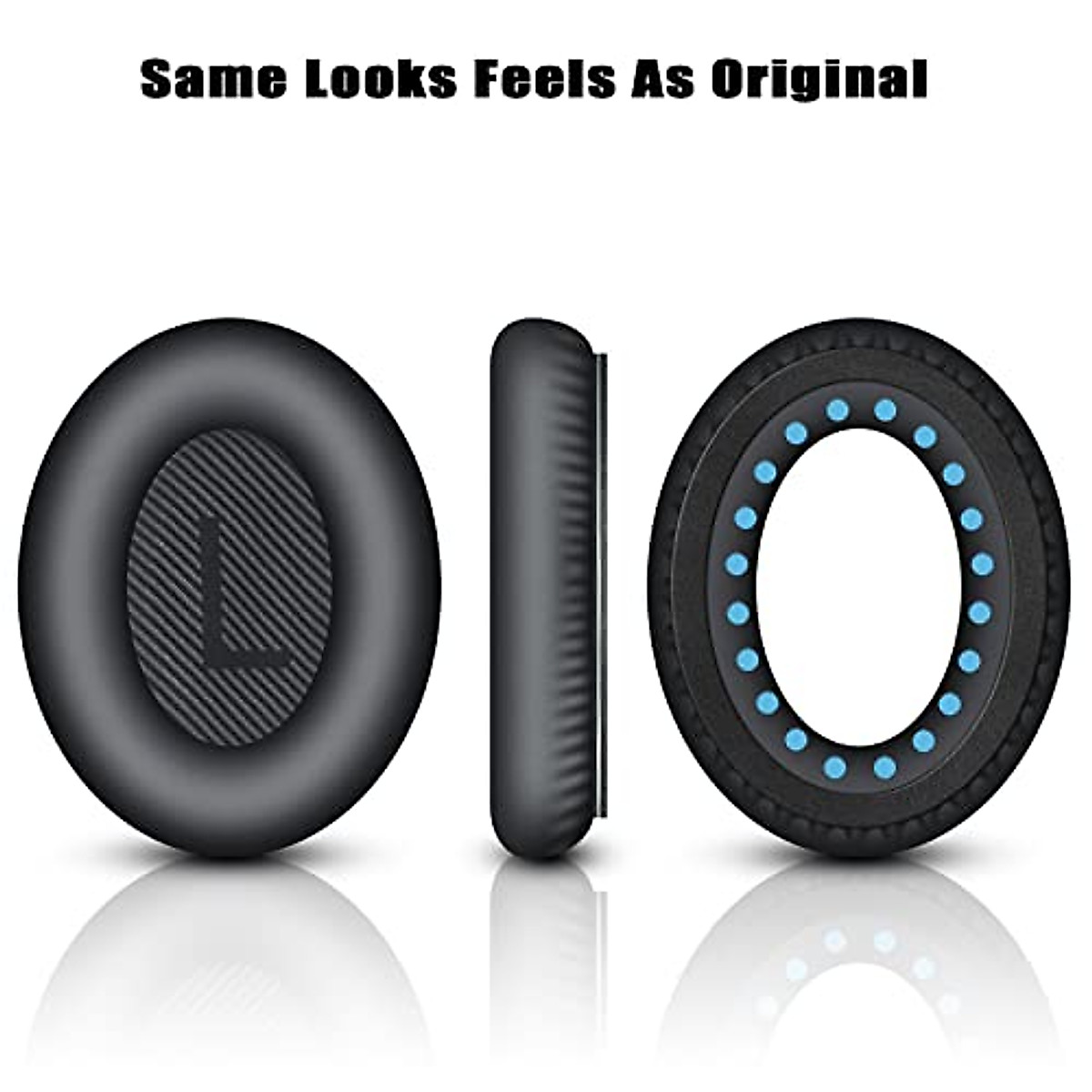 QC35 Replacement Pads Parts QC35 ii Earpads Ear Cushion Accessories Compatible with QuietComfort 35 II QuietComfort 35 (Series I) Wireless Gaming Headset.(Black)