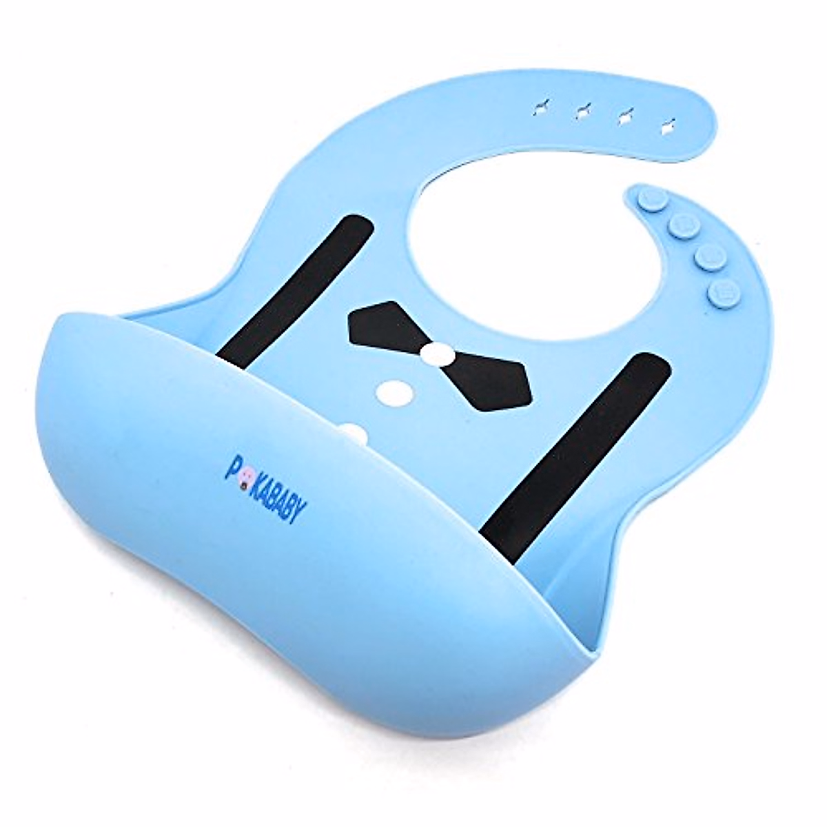 Waterproof Bibs for Toddlers - Silicone Bib –Fits Up to 6 Years Old (Blue Suit)