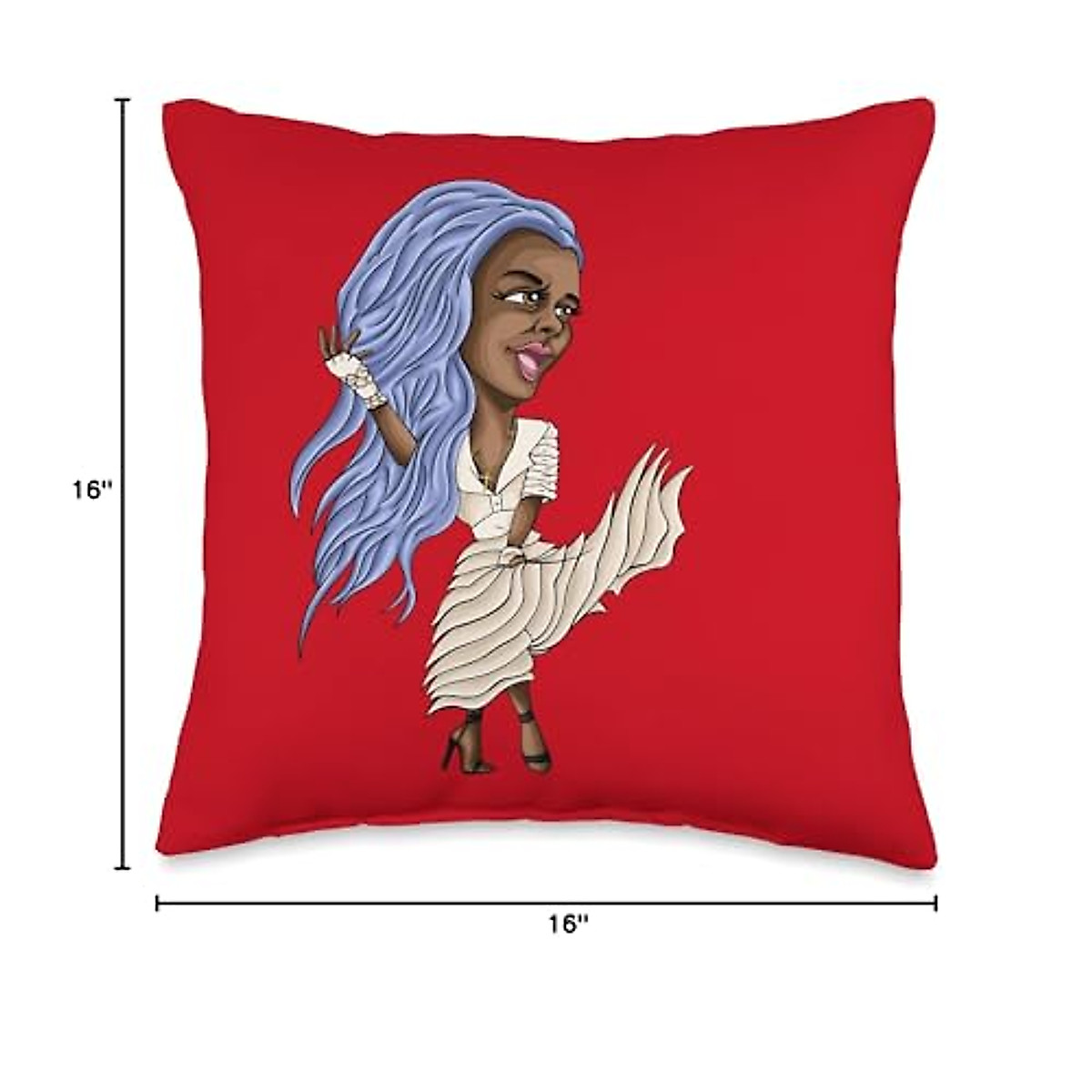Pop Inspired Anime Fashion The Runaway Kawaii Black Girl Anime Style Summer Spring Fun Throw Pillow, 16x16, Multicolor