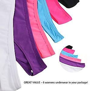 DRESHOW 6 Pack Women Underwear Thongs, Ladies Thong, Breathable Comfortable Cotton Panties Undies for Women Bikini Underwear