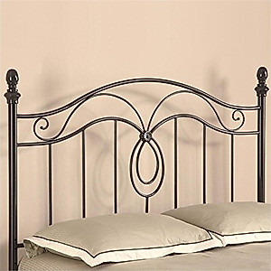 BOWERY HILL Traditional Metal Full Queen Spindle Headboard in Gray