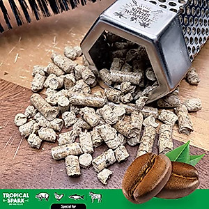 Tropical Spark Coffee Wood Pellets | Perfect for BBQ, Smoking, Grilling, Bake, Roast and Braise | Premium 100% All-Natural | 1 lb. Bag
