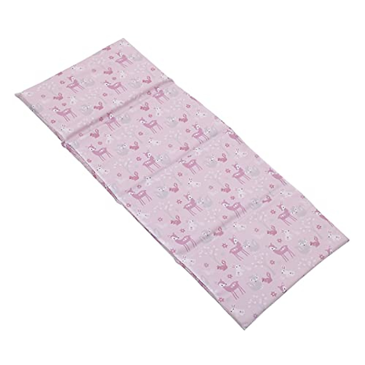 Everything Kids Fox, Deer, Bunny, Forest Pink, Grey and White Preschool Nap Pad Sheet