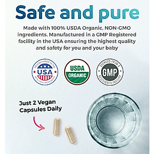 USDA Organic Lactation Supplement - Increase Milk Supply with Herbal Breastfeeding Support - Aid for Mothers - Organic: Fenugreek Seed, Fennel & Milk Thistle - 60 Vegan Capsules (No Pills or Cookies)