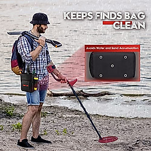 PANCKY Metal Detecting Finds Waist Pouch, Portable Multifunctional Bag, Finds Accessory Black