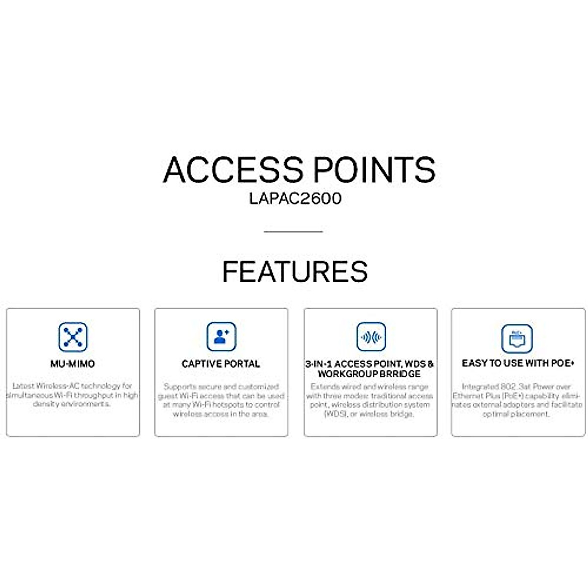 Linksys Business LAPAC2600 Pro Series AC2600 Dual-Band MU-MIMO Wireless Access Point