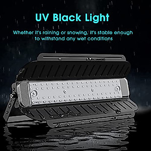 Briignite Black Light, Dimmable Blacklight 35W, Black Lights with Plug and Switch, 76 LED Black Lights for Glow Party, 385-400nm, IP44 Waterproof UV Light for Body Paint, Fluorescent Poster, 2Pack