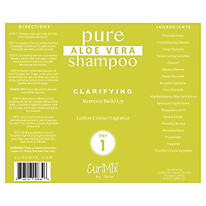 CurlMix Shampoo for Curly and Kinky Hair with Aloe Vera - Lemon Creme Fragrance - Clarifies and Moisturizes Ethnic and Natural Hair - Organic, Handmade, Shampoo for Natural Hair and Softer Curls - Paraben Free - Sulfate Free - 8oz