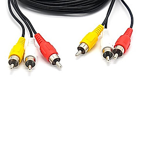Padarsey RCA 10FT Audio/Video Composite Cable DVD/VCR/SAT Yellow/White/red connectors 3 Male to 3 Male