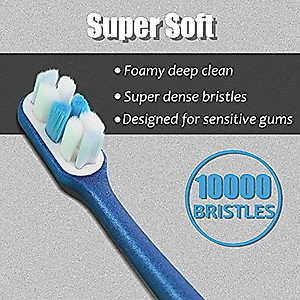 Mident Extra Soft Toothbrush for Sensitive Gums and Teeth, Newly Upgraded 10000 Bristles Micro Nano Manual Toothbrush,Ultra Soft Toothbrushes for Adult, Pregnancy and Junior (4 Pack)