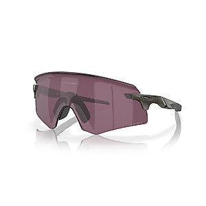 Oakley Men's OO9471 Encoder Rectangular Sunglasses, Matte Olive/Prizm Road Black, 36 mm