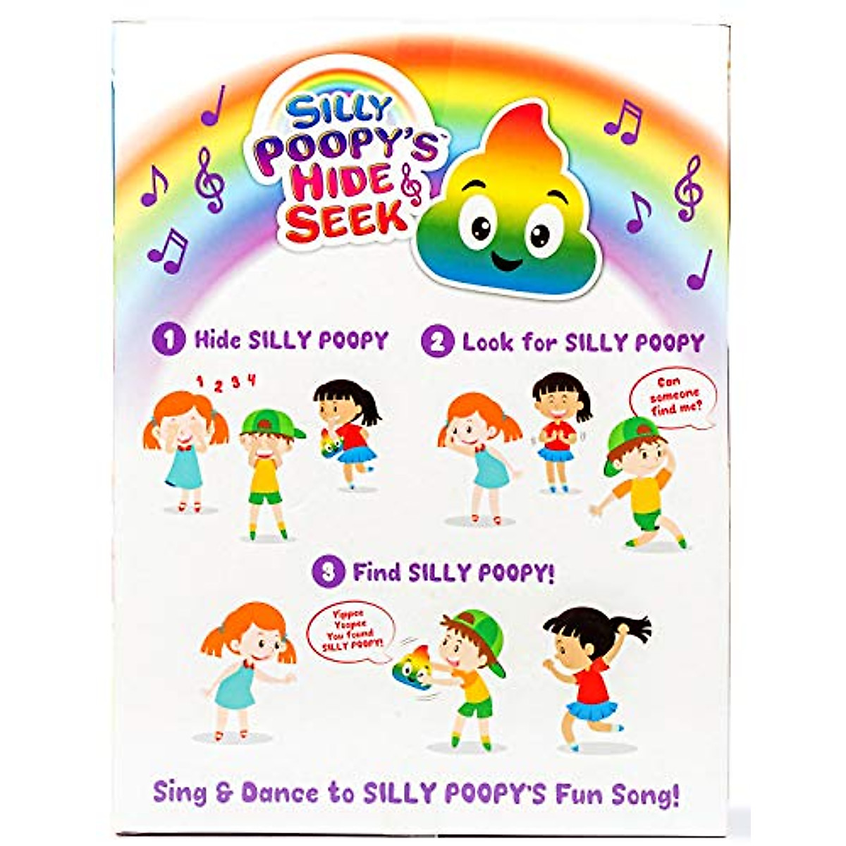 WHAT DO YOU MEME? Silly Poopy's Hide & Seek - The Talking, Singing Rainbow Hide & Seek Toy - Learning Toys for Toddlers 3-4 Years, Toddler Travel Toys, Hide and Seek Toys for Kids by Relatable