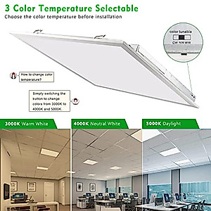 ETL Listed 2 Pack 1x4 Led Flat Panel Light,CRI90 3CCT 3000K/4000K/5000K Dimmable 0-10V, 8000LM, LED Light Drop Ceiling Fixture,Flat Panel Led Light,Ceiling Panels LED Troffer LED Lay for Office