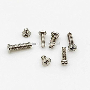 Ochoos 50 M1.2-M3 Silvery Mini Phillips Flat Wafer Head Screw Bolt for Laptop Notebook Compute PC Phone IBM HP Sony DELL Samsung Lenovo - (Thread Diameter: M1.4, Length: 2mm)