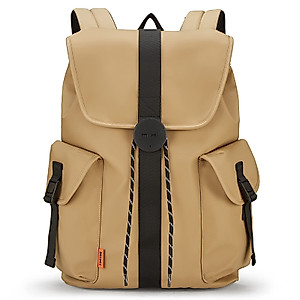 mixi Travel Laptop Backpack for Women & Men, Carry On Backpack fits 16'' Laptop Waterproof Rucksack,17 Inch, Mocha Brown