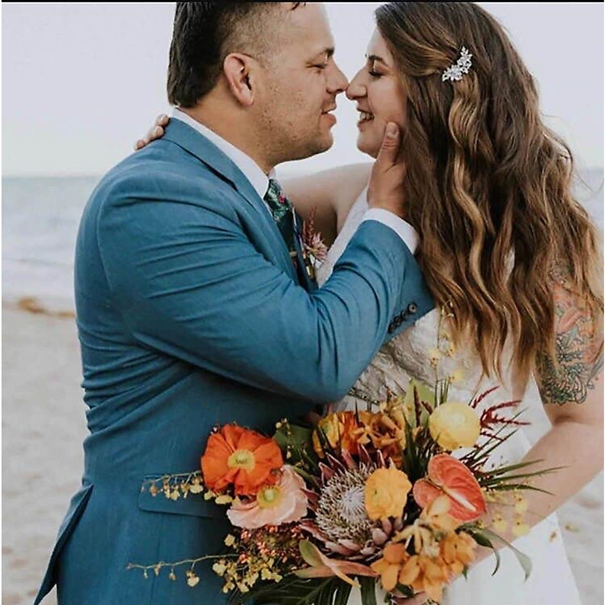 Goledwedy Crystal Flower Bridal Hair Clips(2 packs) Rhinestone Wedding Hair Clips For Brides