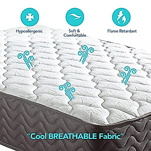 Swiss Ortho Sleep, 10" Inch Memory Foam and Innerspring Hybrid Medium-Firm Plush Mattress/Bed-in-a-Box/Pressure Relieving Bliss, King, White