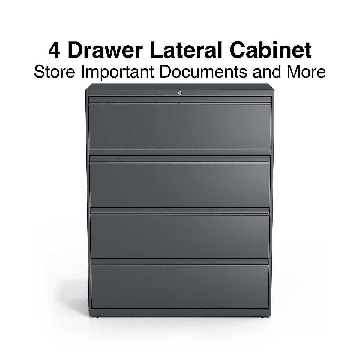 Lorell 60437 Lateral File, 4-Drawer, 42-Inch x18-5/8-Inch x52-1/2-Inch , Charcoal