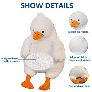 ronivia Duck Weighted Stuffed Animals, 17" 3.5 lbs Weighted Duck Plush Toy Large Weighted Plush Animal Pillow Gifts for Boys and Girls