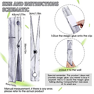 4 Pieces 12 Inches Jumbo Clothespin Wood Clips Rustic Clothes Pins Wooden Giant Clothespin Towel Holder Large Clothespins Wall Decor with Spring for DIY Crafts Wedding Farmhouse Bathroom Laundry Room