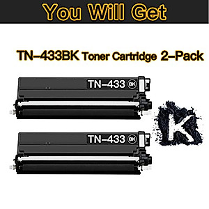 Etechwork Compatible Toner Cartridges Replacement for Brother TN433BK TN433 TN-433 Toners use with Brother HL-L8260CDW HL-L8360CDW MFC-L8610CDW MFC-L8900CDW Printer (Black, 2-Pack)