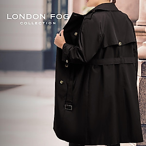 London Fog Women's Double-Breasted 3/4 Length Belted Trench Coat, Black, XL