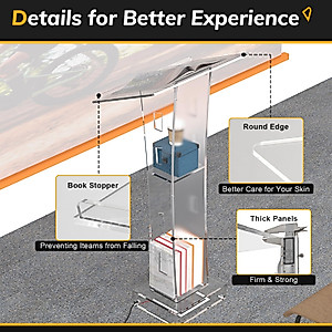 Clear Podium with Light, Acrylic Podium Stand Lecterns & Podiums Pulpits for Churches, Presentation Clear Podium Lectern Church Acrylic Podium Stand for Churches, Weddings, School, Office (US Stock)