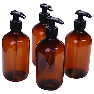 specious 4Pcs New 500Ml Pump Bottle Makeup Bathroom Liquid Shampoo Bottle Travel Dispenser Bottle Container for Soap Shower