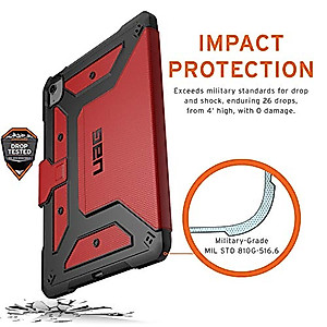 URBAN ARMOR GEAR UAG iPad Air 10.9-inch (4th Gen, 2020) Case Metropolis Folio Slim Heavy-Duty Tough Multi-Viewing Angles Stand Military Drop Tested Rugged Protective Cover, Magma