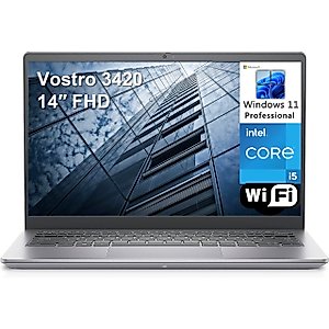 Dell Vostro 14 3000 3420 14" FHD Business Laptop Computer, 12th Gen Intel 10-Core i5-1235U (Beat i7-1195G7), 64GB DDR4 RAM, 4TB PCIe SSD, 802.11AC WiFi, Bluetooth, Silver, Windows 11 Pro