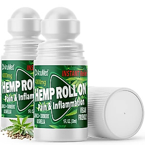 ANUMED Hemp Roll-On 4000mg Pain Relief. Fast Acting, Long Lasting, Maximum Strength with Arnica + Turmeric for Anti-Inflammatory, Natural Recovery, Joint, Muscle, Nerve Pain Reliever 2 Packs of (1oz)