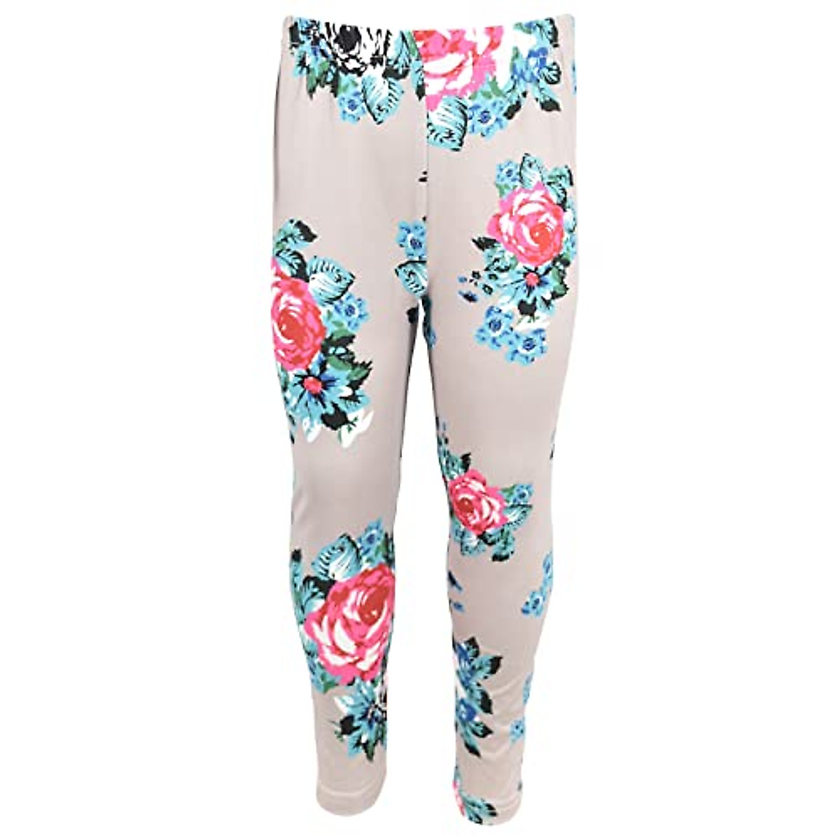 Unique Baby 3 Piece Girls Fall Winter Clothes Set Kid and Toddler Girl Leggings, Long Sleeve Shirt and Scarf Outfit (4 Years, Grey Floral)