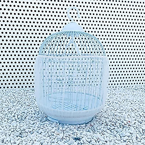 lasenersm 1 Piece Bird Cage Cover Birdcage Cover Bird Cage Seed Catcher Birdcage Seed Catcher Parrot Nylon Mesh Net Cover Seed Catcher Guard Net Cover(Girth 46 inch to 67 inch, White)