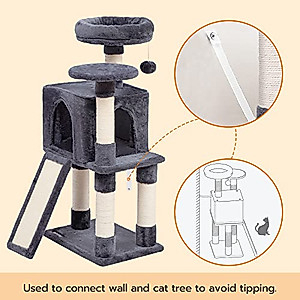 HOOBRO Cat Tree, Small Cat Tower with Soft Plush Perch, for Indoor Kittens, 34.6-Inch 3-Tier Cat Condo Furniture with Scratching Posts, with Anti-Tipping, Sturdy GY09CT03
