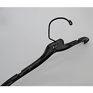 NAHANCO 2500BH Plastic Shirt/Dress Hangers with Black Swivel Hook, Heavy Weight, 17", Black (Pack of 100)
