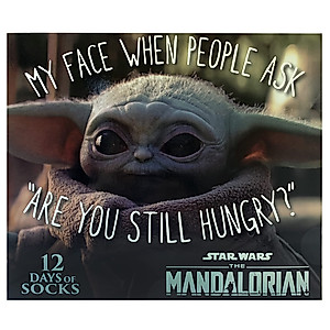 Hyp Star Wars Baby Yoda The Mandalorian Men's 12 Days of Socks in Advent Gift Box