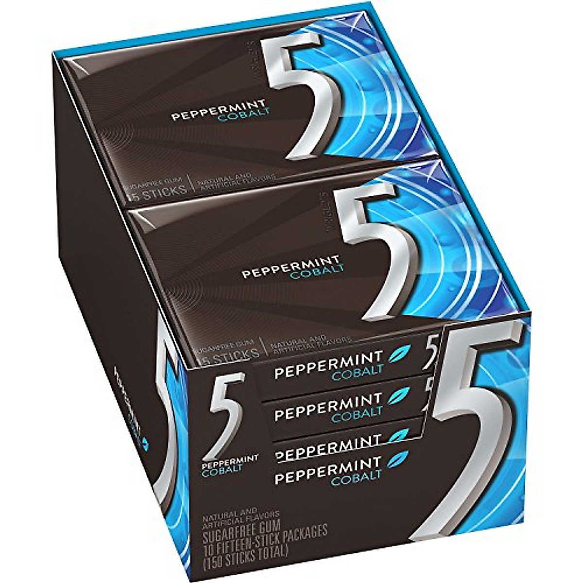 Wrigley's 5 Cobalt Sugar Free Gum, Peppermint, 10 Count