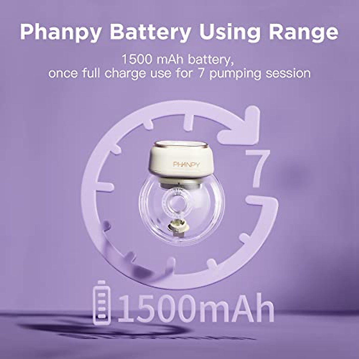 Phanpy E-Joy S2 Wearable Hands Free Portable Breast Pump, 3 Modes 8 Levels High Performance LED Touch Screen Low Noise, 7oz Capacity 20&24 mm(2 Counts)