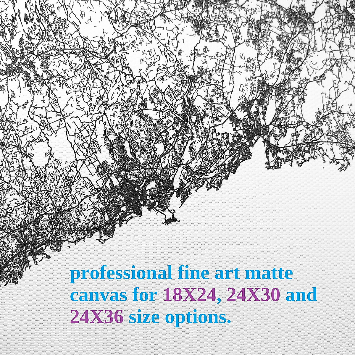 Eleville 18X24 Unframed Hampton Virginia City View Abstract Road Modern Map Art Print Poster Wall Office Home Decor Minimalist Line Art Hometown Housewarming wgn630