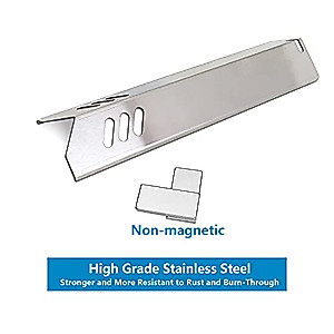 Zemibi 15" Grill Parts for Dyna-Glo, Uniflame 5 Burner, Uniflame GBC1059WB, Backyard Grill Replacement DGF510SBP, GBC1059WB, BY13-101-001-13, BY15-101-001-02, Stainless Steel Heat Plate Shield, 5-Pack