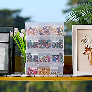 Clear Plastic Storage Cases Small Beads Organizer Container Transparent Boxes with Hinged Lid for Small Items with Hinged Lid and Rectangle Clear Craft Supply Cases (52 Pieces)