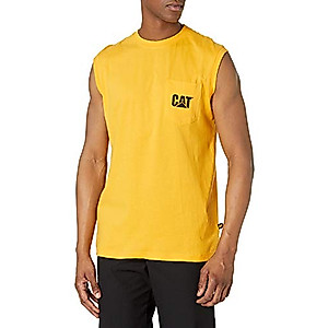 Caterpillar Trademark Sleeveless Pocket Tee, Yellow, 2X-Large