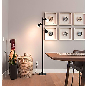 Brightech Ethan Floor Lamp, Dimmable Standing Lamp for Bedroom Reading, Great Living Room Décor, Modern LED Lamp for Living Rooms, Tall Tree Lamp for Offices - Black