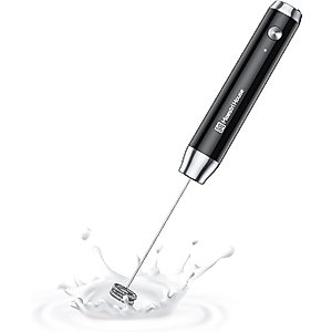 Maestri House Rechargeable Milk Frother, Handheld Electric Foam Maker Waterproof Detachable Stainless Steel Whisk Drink Mixer Foamer for Lattes, Cappuccino, No Stand