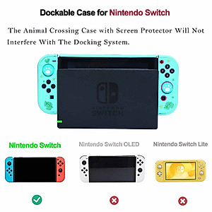 Accessories Bundle for Nintendo Switch Animal Crossing - YOOWA Accessory kit NS Animal Crossing Set with Carrying Case Protective Cover Screen Protector Game Card Holder Play Stand Thumb Grips