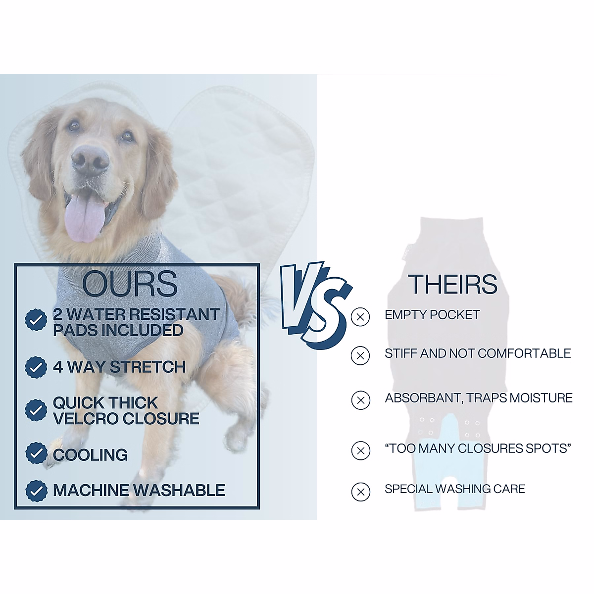 Dog Recovery Suit After Surgery - for Spay Neuter - with Washable Pads - Dog Onesie (Grey Large)