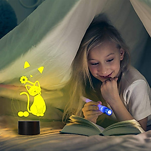 Bagvhandbagro Cat 3D Lamp, Animal Cat Kitty LED Night Light Touch Table Desk Lamp 7 Color Changing with Acrylic Flat & USB Cable, Christmas Birthday Gift for Boys Girls