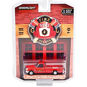1992 Pickup Truck Red East Brookfield Forestry (Massachusetts) Fire & Rescue Series 1 1/64 Diecast Model Car by Greenlight 67010 B