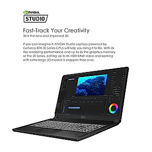 MSI Creator 17 Professional Laptop: 17.3" UHD 120Hz 100% Adobe RGB Display, Intel Core i7-11800H, NVIDIA GeForce RTX 3070, 16GB RAM, 1TB NVME SSD, Thunderbolt 4, Win10 PRO, Core Black (B11UG-494)